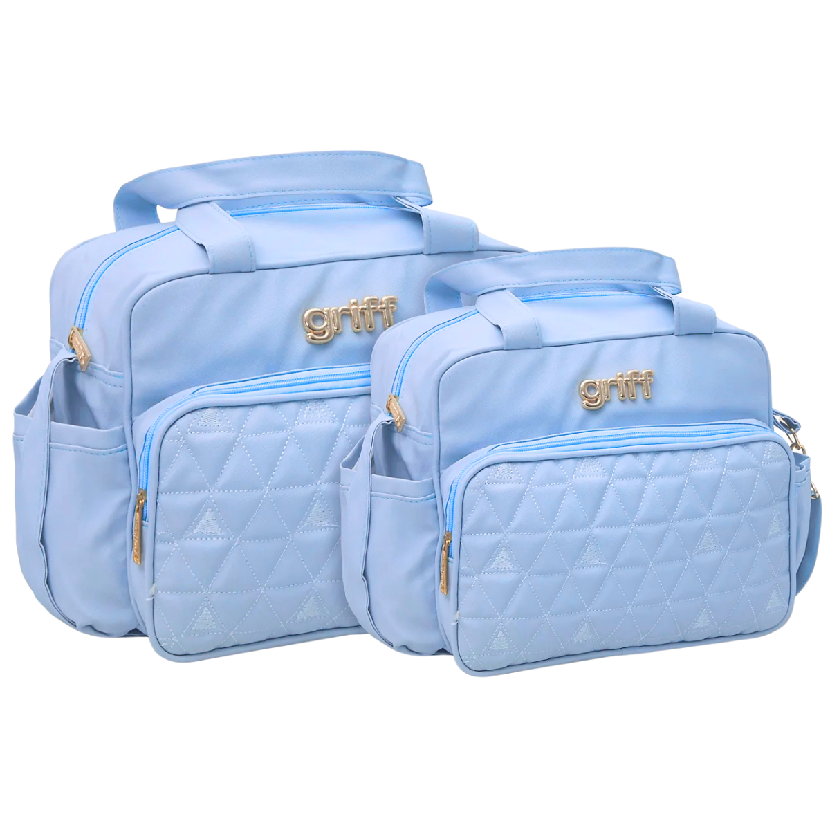 Kit Bolsas Maternidade Griff Baby Triângulo Azul Claro | MadeiraMadeira