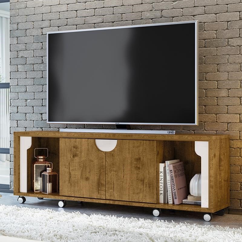 Rack Bancada Firenze para TV até 65” Madero Canela/Off White - PR ...
