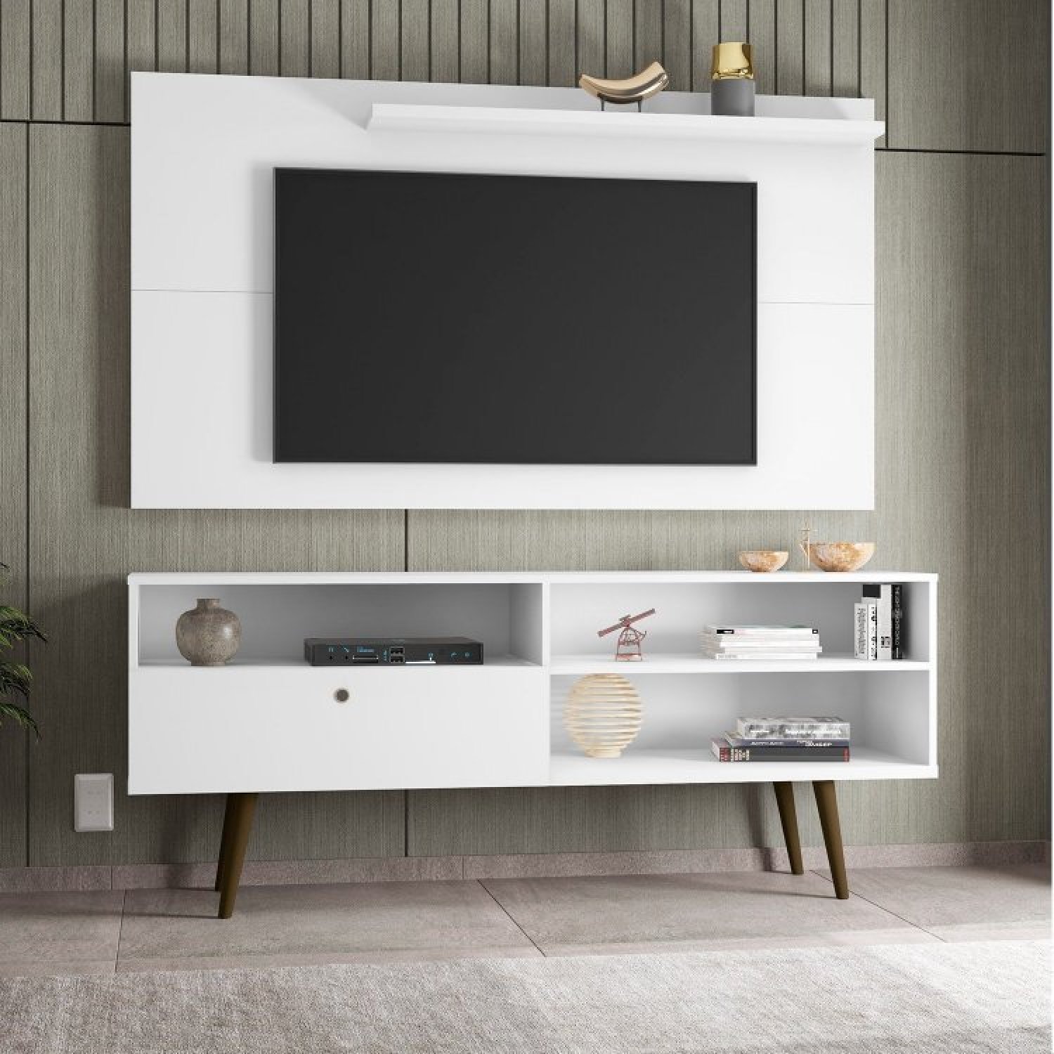 Rack com Painel para TV até 50 Polegadas Retrô Palas Espresso Móveis ...