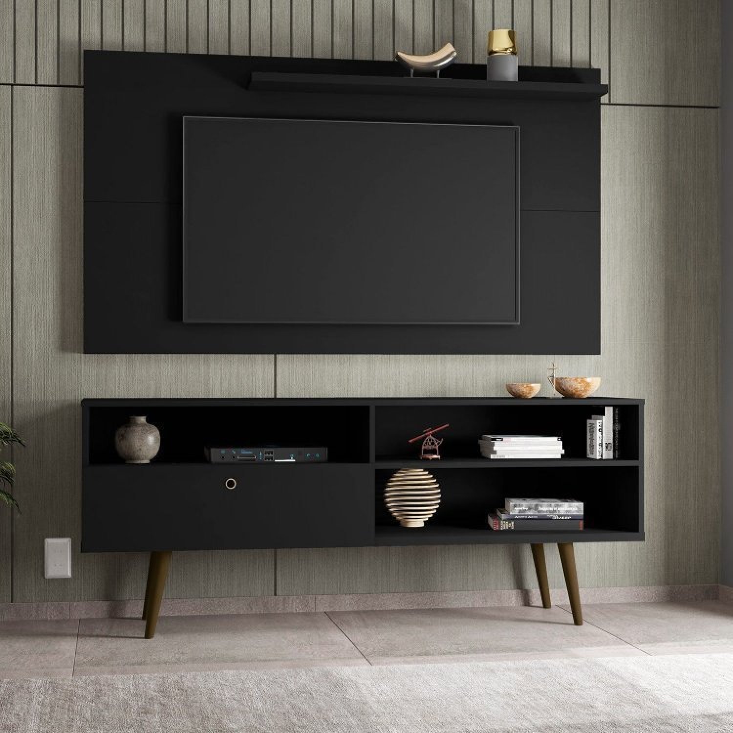 Rack com Painel para TV até 50 Polegadas Retrô Palas Espresso Móveis ...