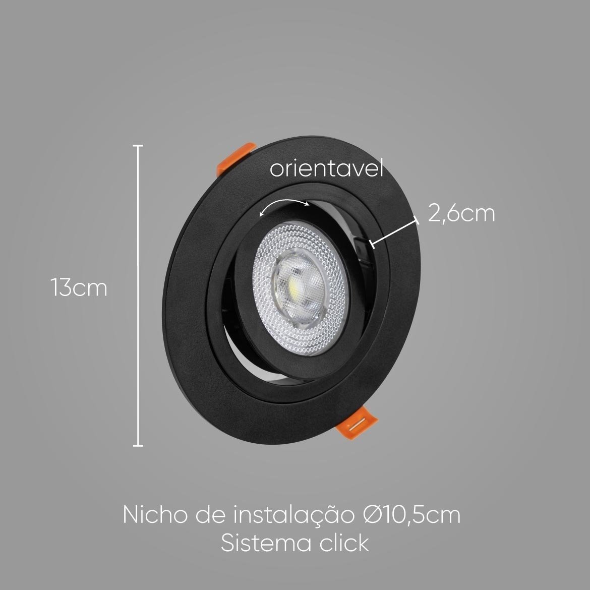 Spot Embutir Conecta Preto DL152PAR20B Bella + Led Par20 br.Quente ...