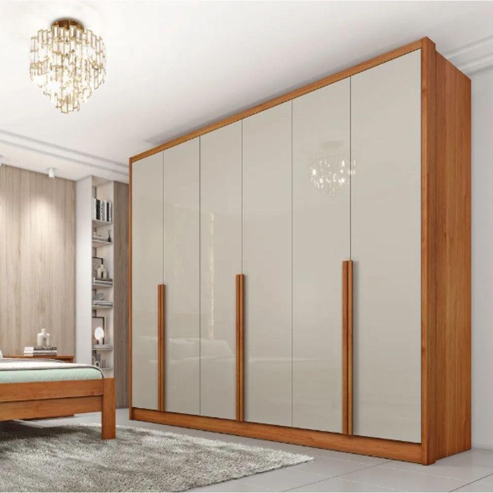 Guarda Roupa Casal 100% Mdf 6 Portas 6 Gavetas Realeza Tcil Móveis - Cinamomo/off White ...