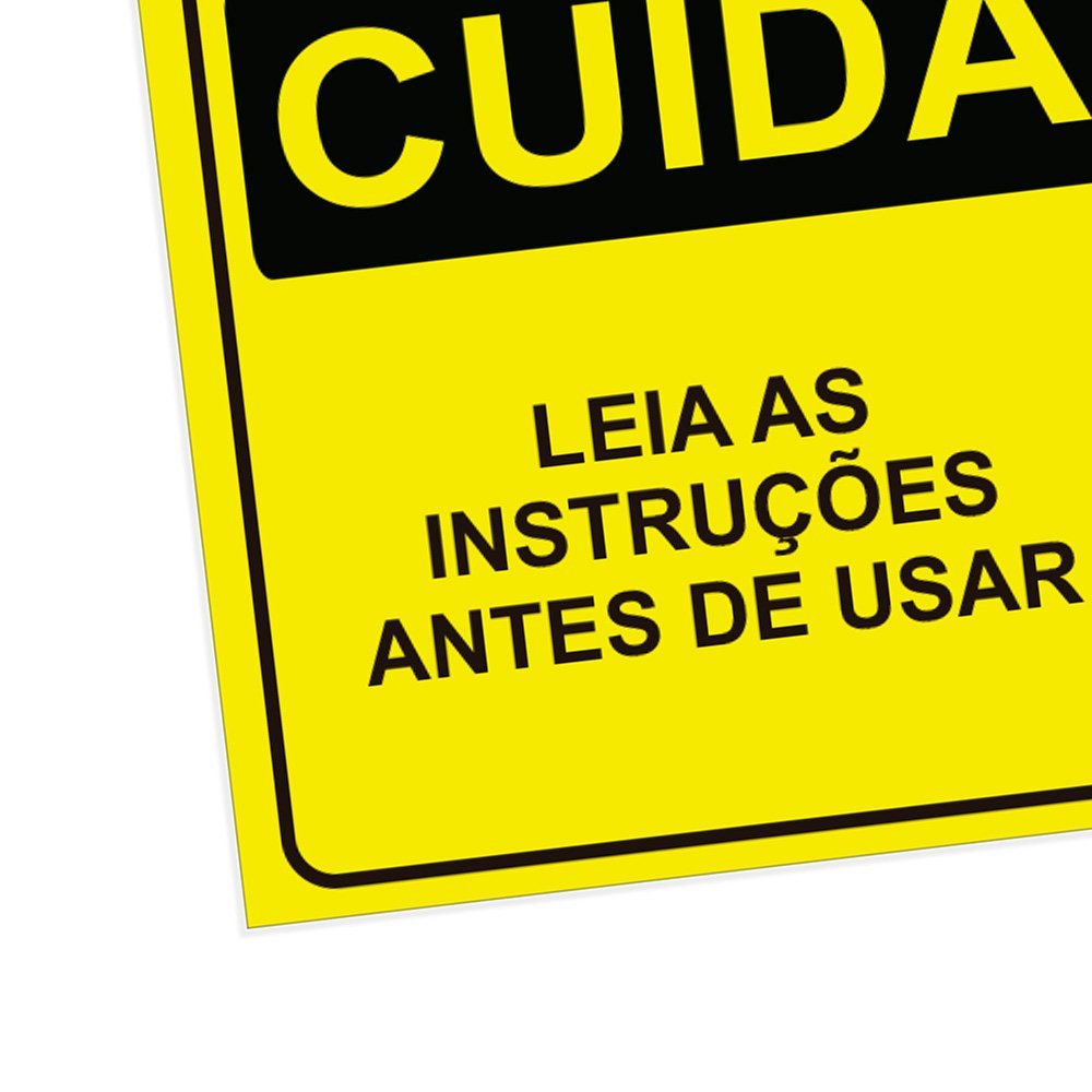 Placa de Sinalização Cuidado Leia as Instruções Antes de Usa ...