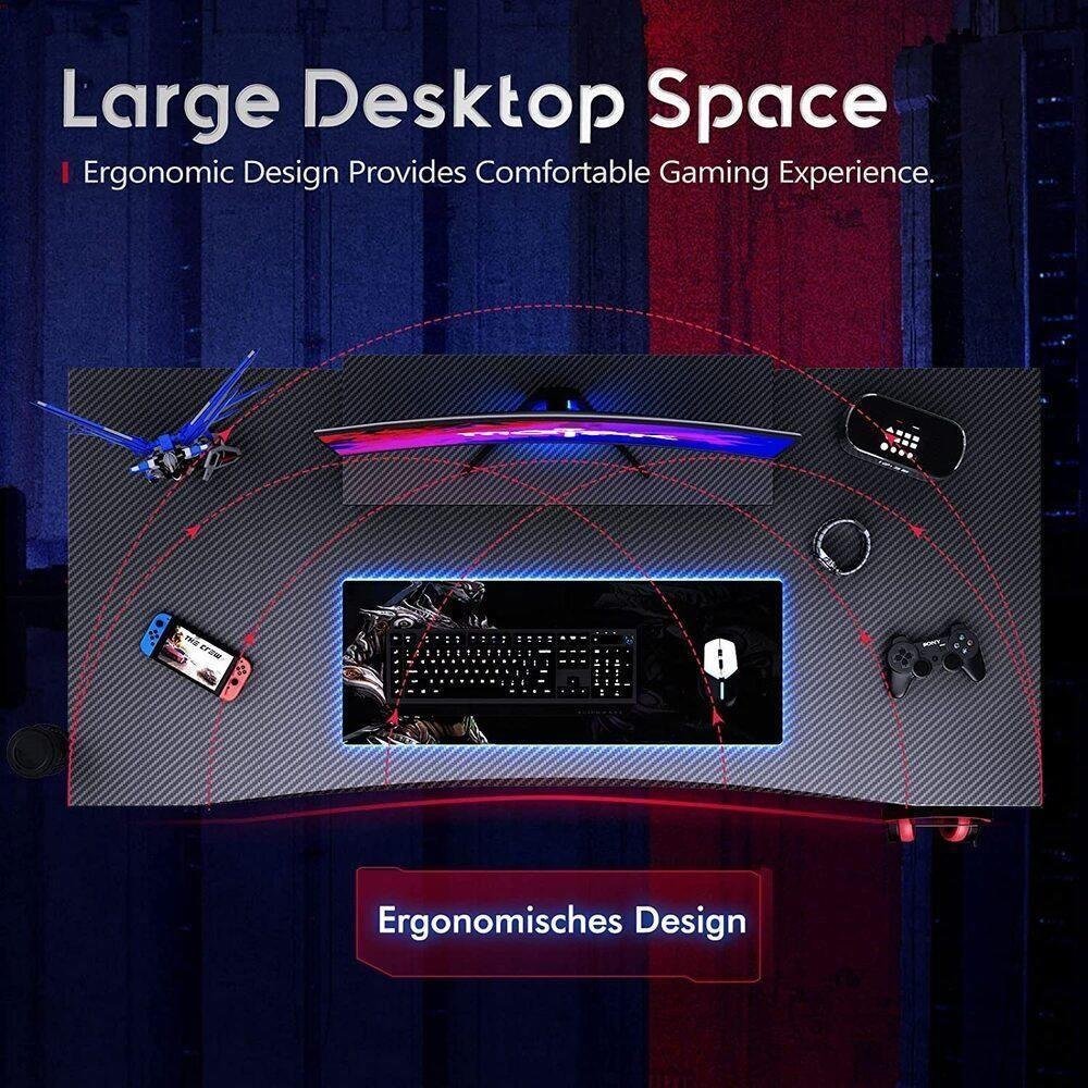 MESA ESCRITORIO GAMER FIBRA DE CARBONO YOUTUBER COMPUTADOR NOTEBOOK ...