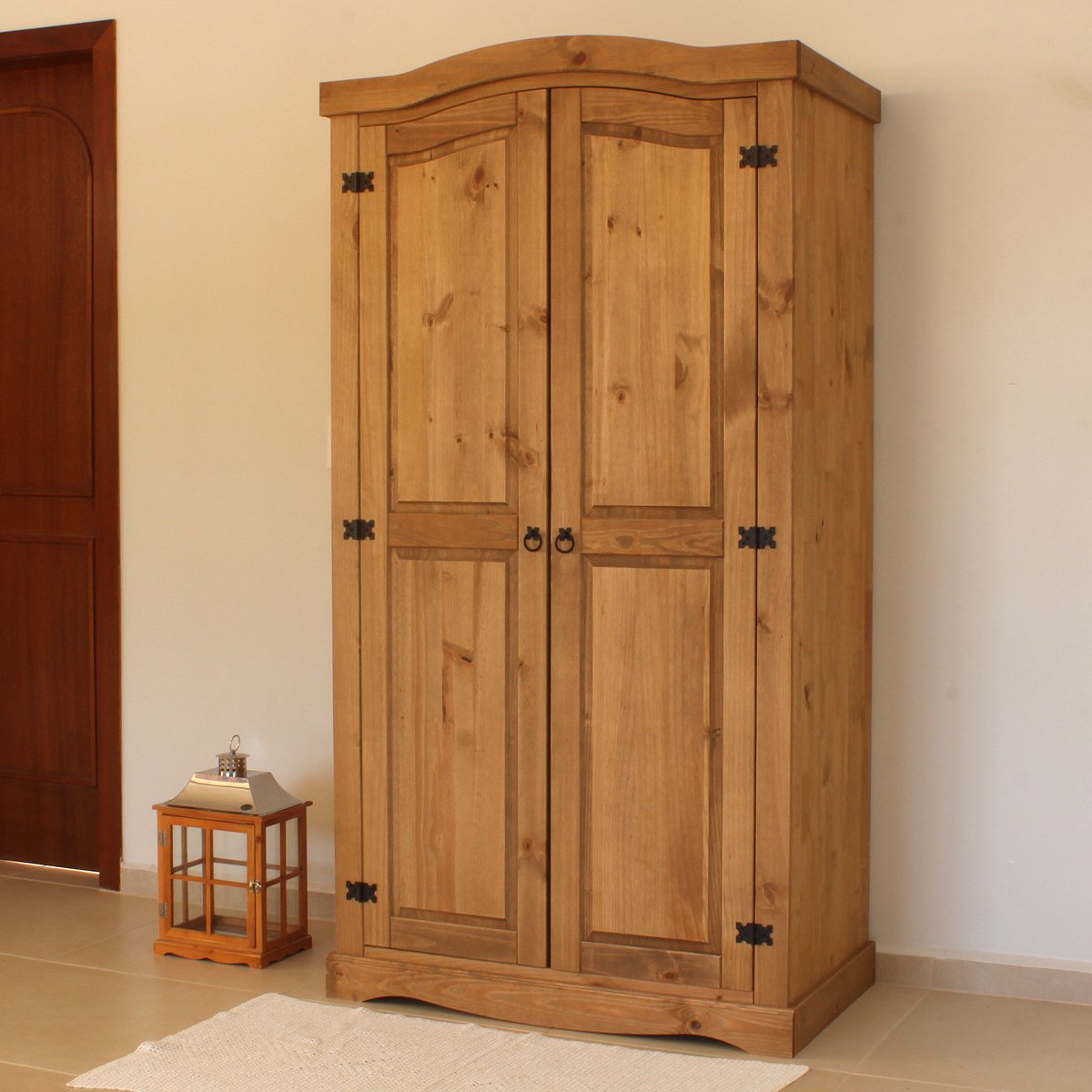 Armário de Madeira Maciça com 2 Portas Marrom Antique | MadeiraMadeira