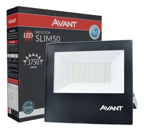 Refletor Led Slim50 Avant 3750 Lumens 6500k 50w Ip65 | MadeiraMadeira