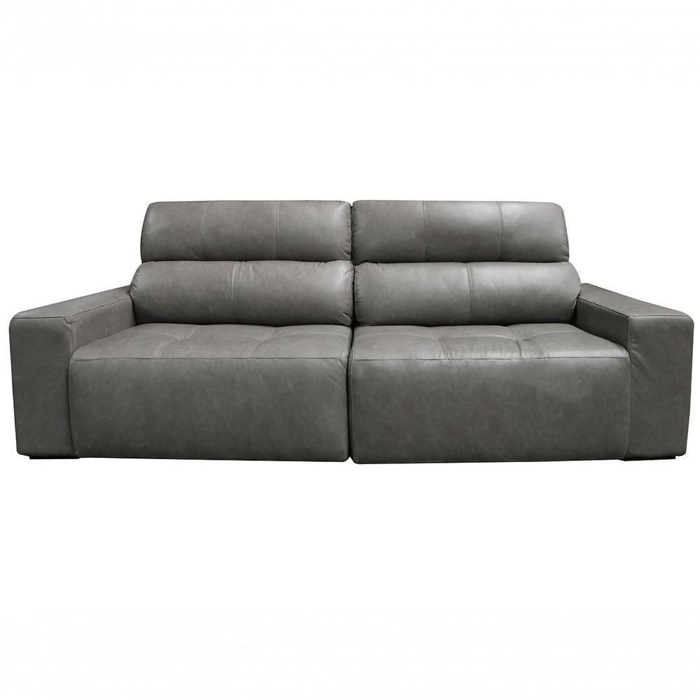 Sofá Retrátil e Reclinável de Couro Atami 2,30 M Cement Grey - Mempra ...