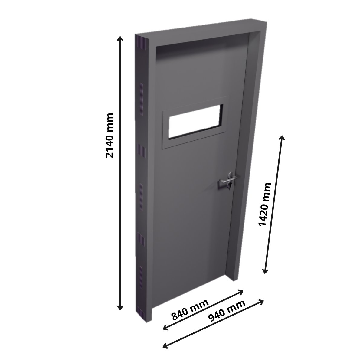 Porta Blindada com Visor Nivel IIIA e III:Preto | MadeiraMadeira