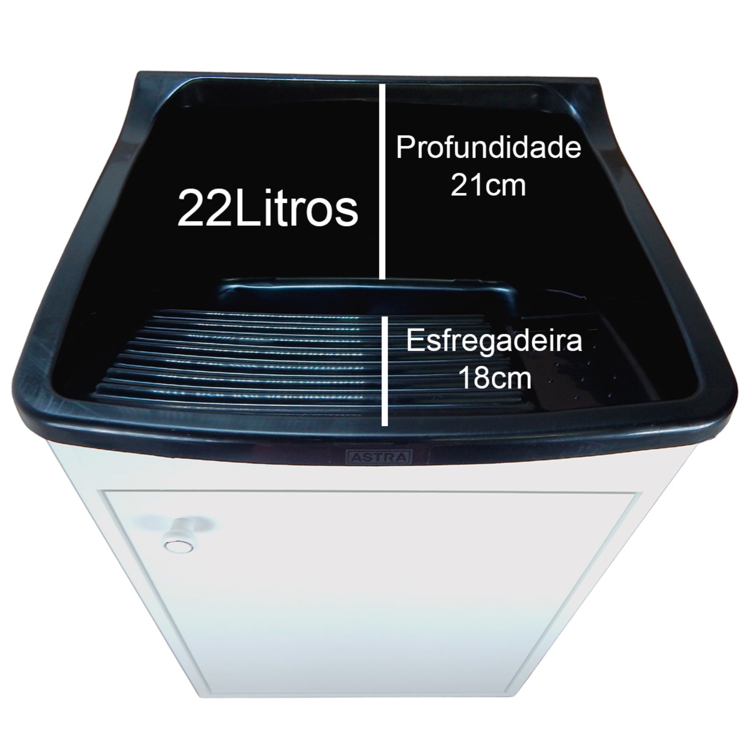 Tanque de lavar Roupa 22L Suspenso com Gabinete 46cm Montado Tanque ...