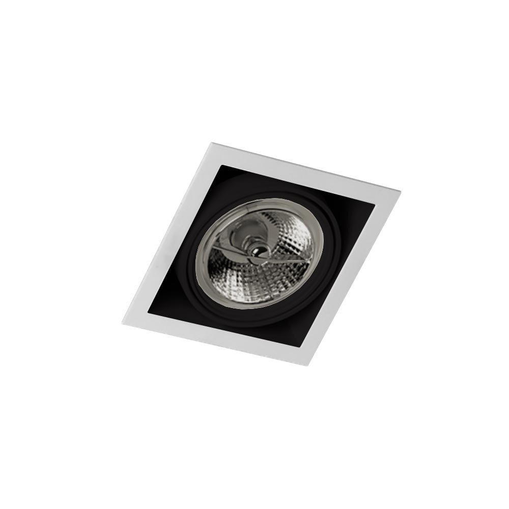 EMBUTIDO AR70 SIMPLES BRANCO E PRETO RECUADO 11X11CM | MadeiraMadeira