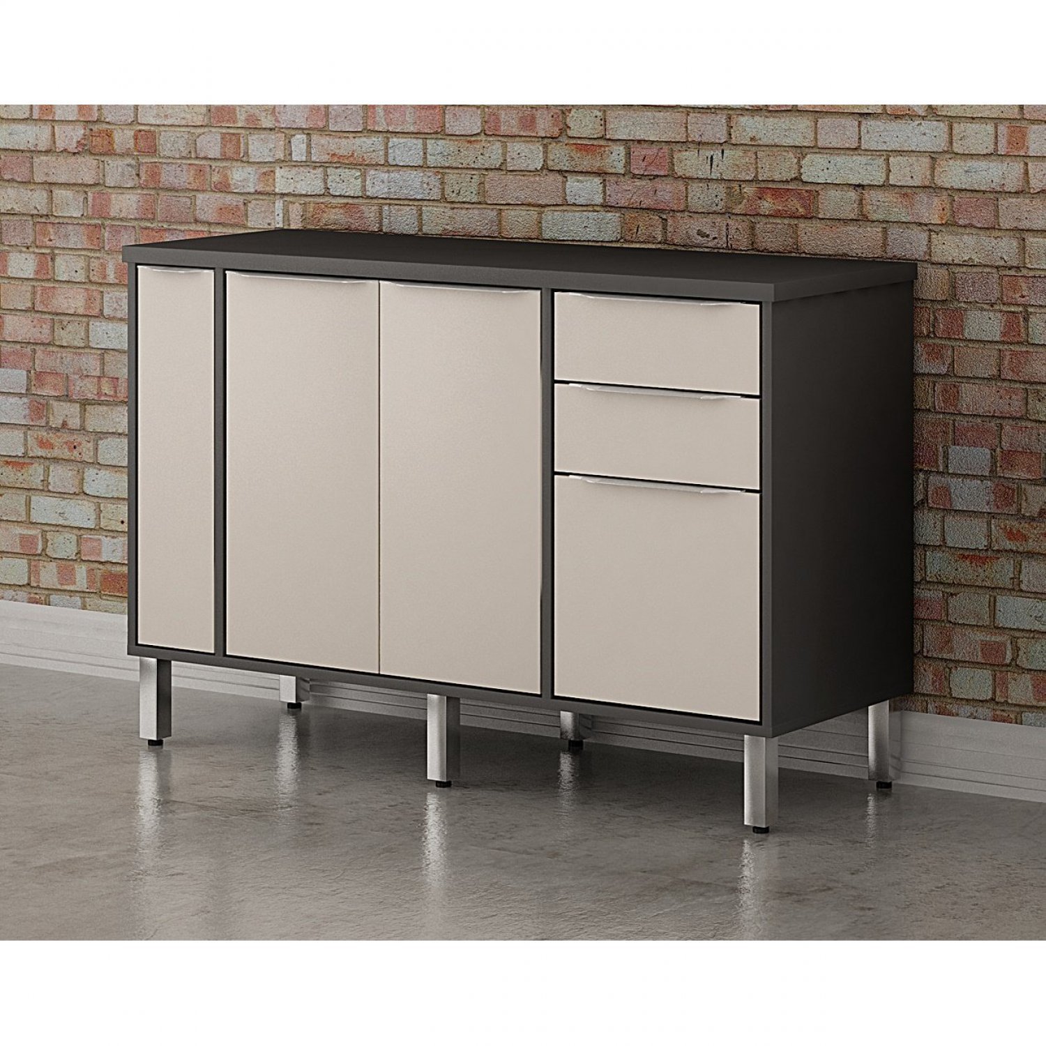 Balcão de Cozinha 3 Portas 3 Gavetas Ágata Soft CHF | MadeiraMadeira