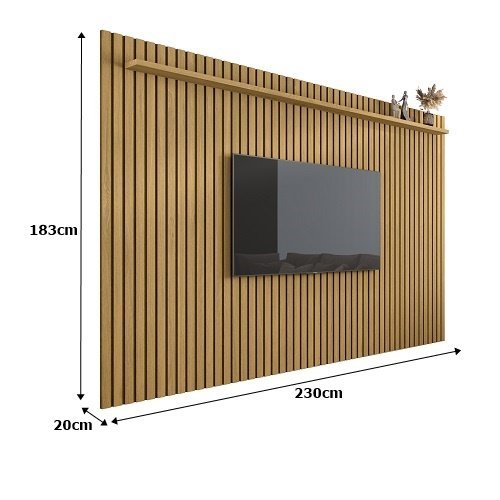 Painel Para TV Ripado Até 85 Polegadas Versátil 2.2x1.8 Cumaru - Giga ...