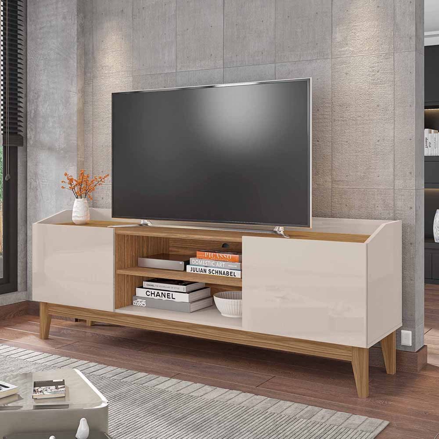 Rack Para TV até 60 Polegadas 2 Portas Ravena Versátile Casa D ...