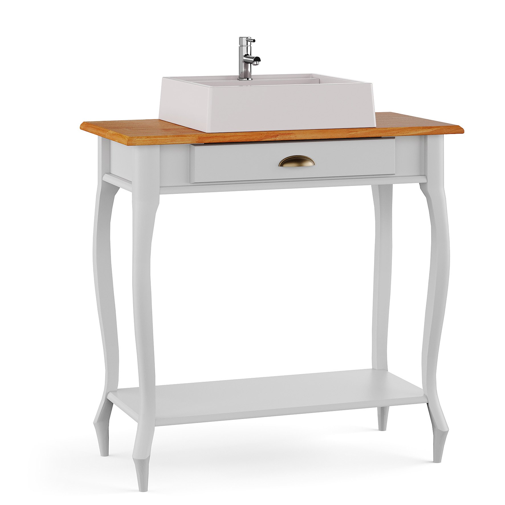 Mini Lavabo Luiz Xv 0,80m com Cuba - 3062 | MadeiraMadeira