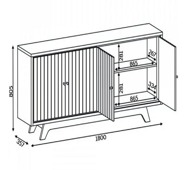 Buffet Brise - Dj Móveis - Off White | MadeiraMadeira