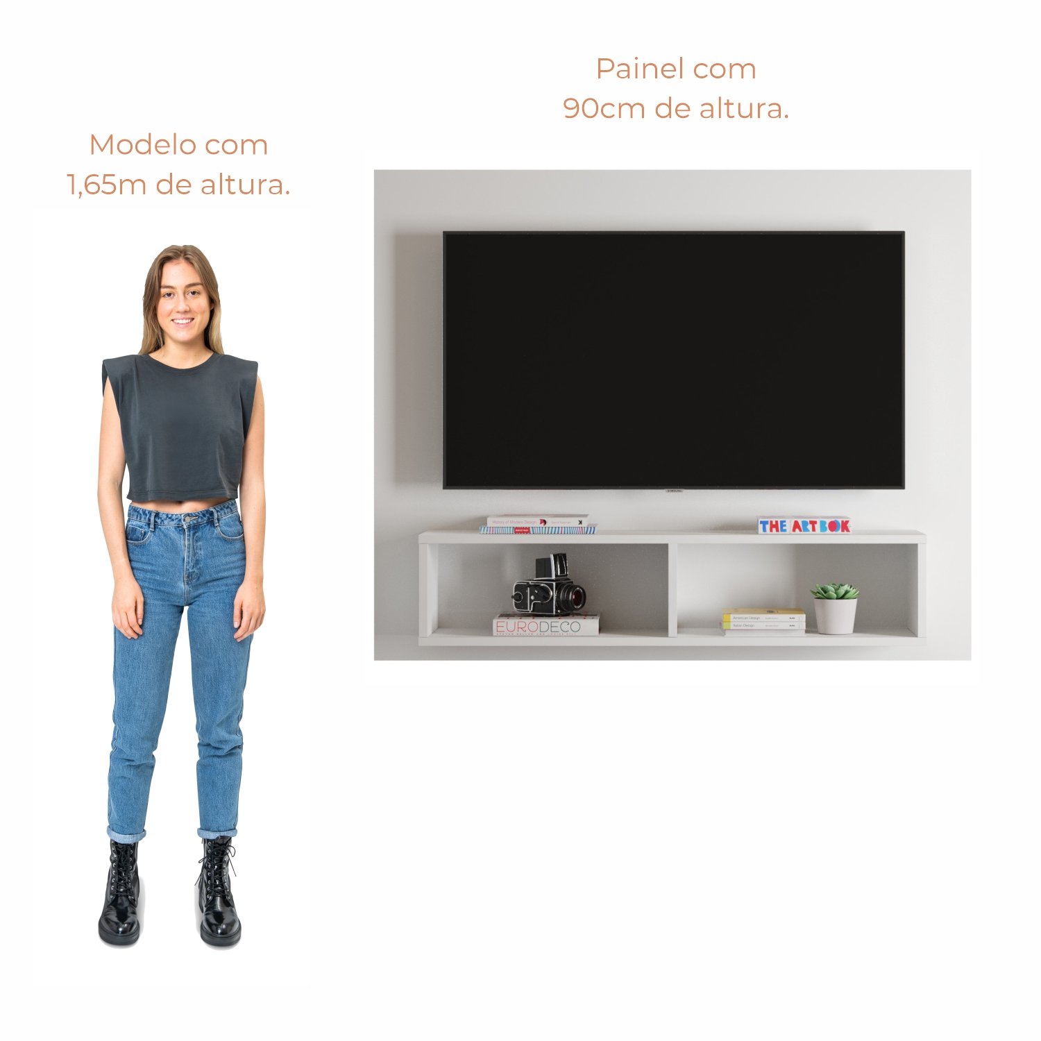 Painel Para Tv Até 44 Polegadas Com Nichos Madri | MadeiraMadeira