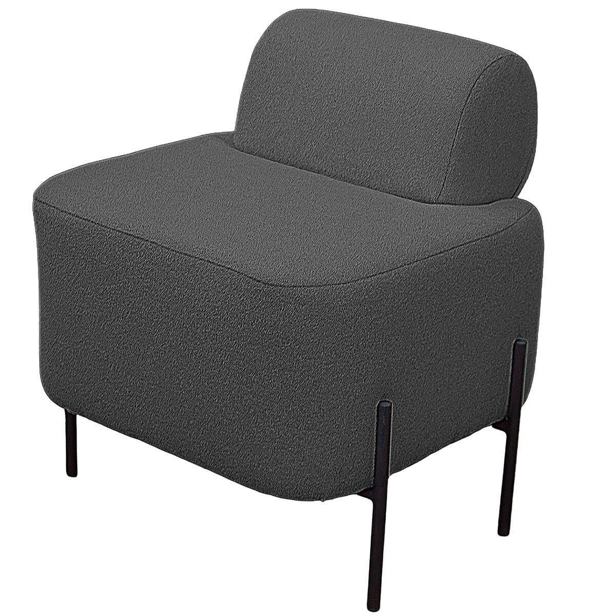 Puff Estofado Virginia Decorativo Tecido Boucle | MadeiraMadeira