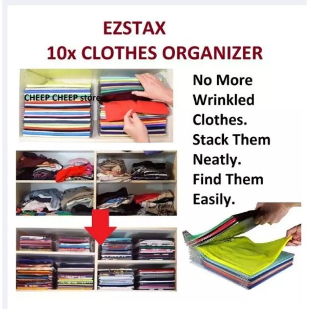 10 KIT ORGANIZADOR DE CAMISETAS CAMISAS GUARDA ROUPAS 100 DIVISORIAS ...