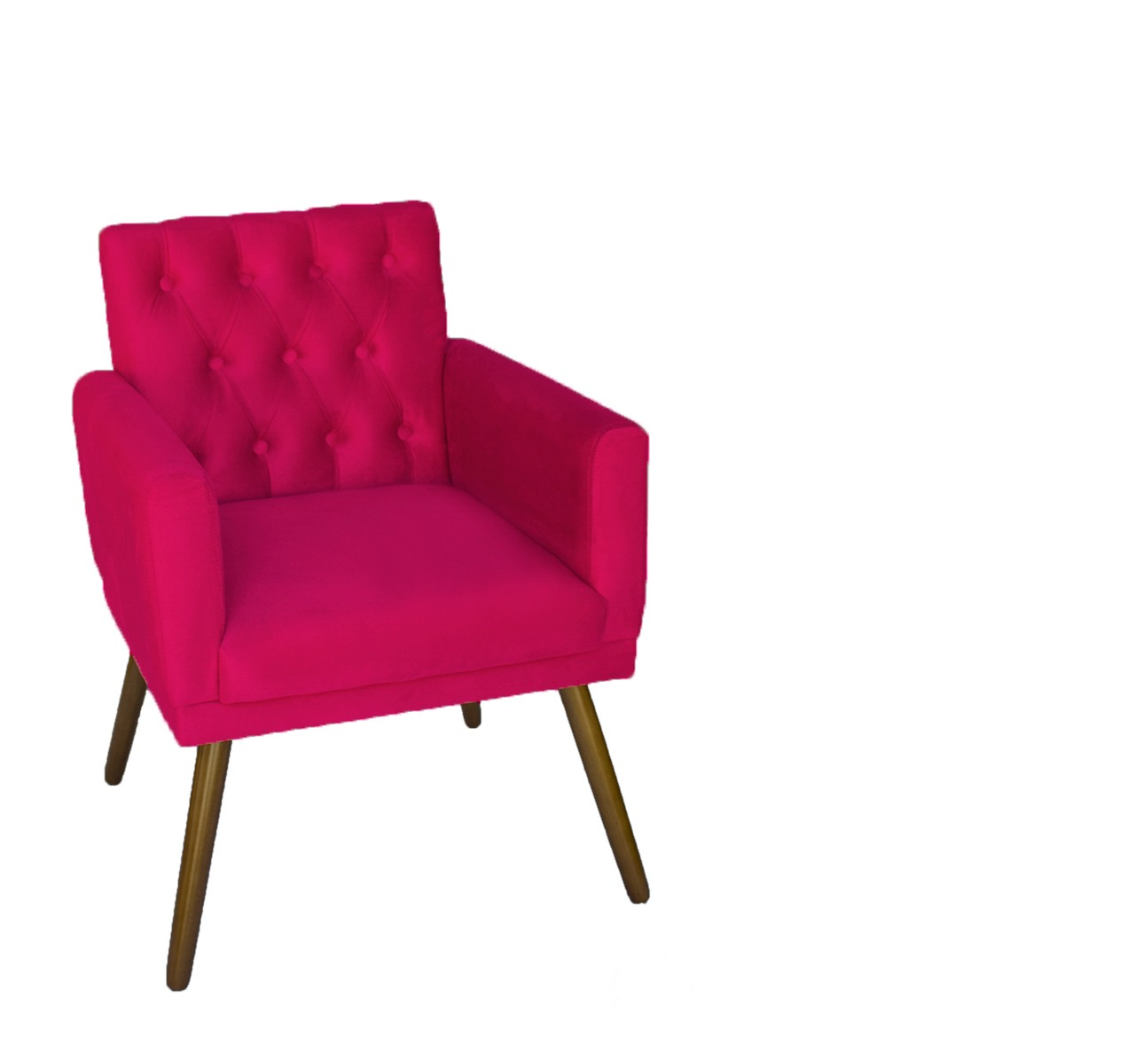 Poltrona Decorativa Em Captonê Emilia Suede Rosa Pink - LM DECOR ...