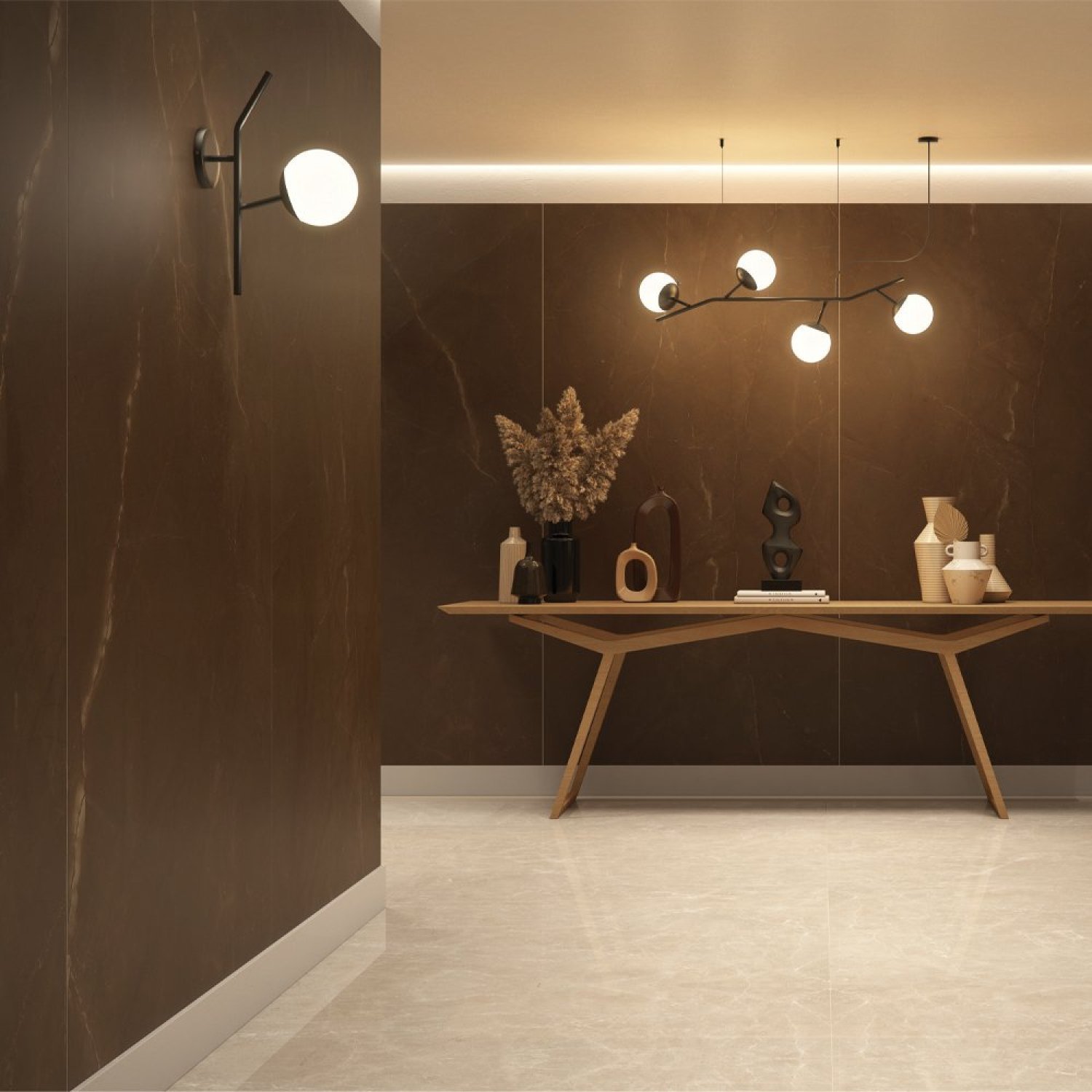 Arandela Bivolt em Aço 45cm Vidro Flora Blumenau | MadeiraMadeira