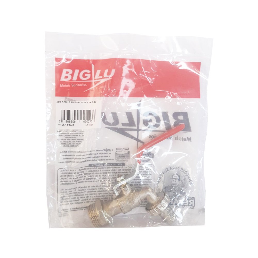 Torneira Esfera para Jardim 3/4" X 3/4" - Biglu 8015 Big Lu ...
