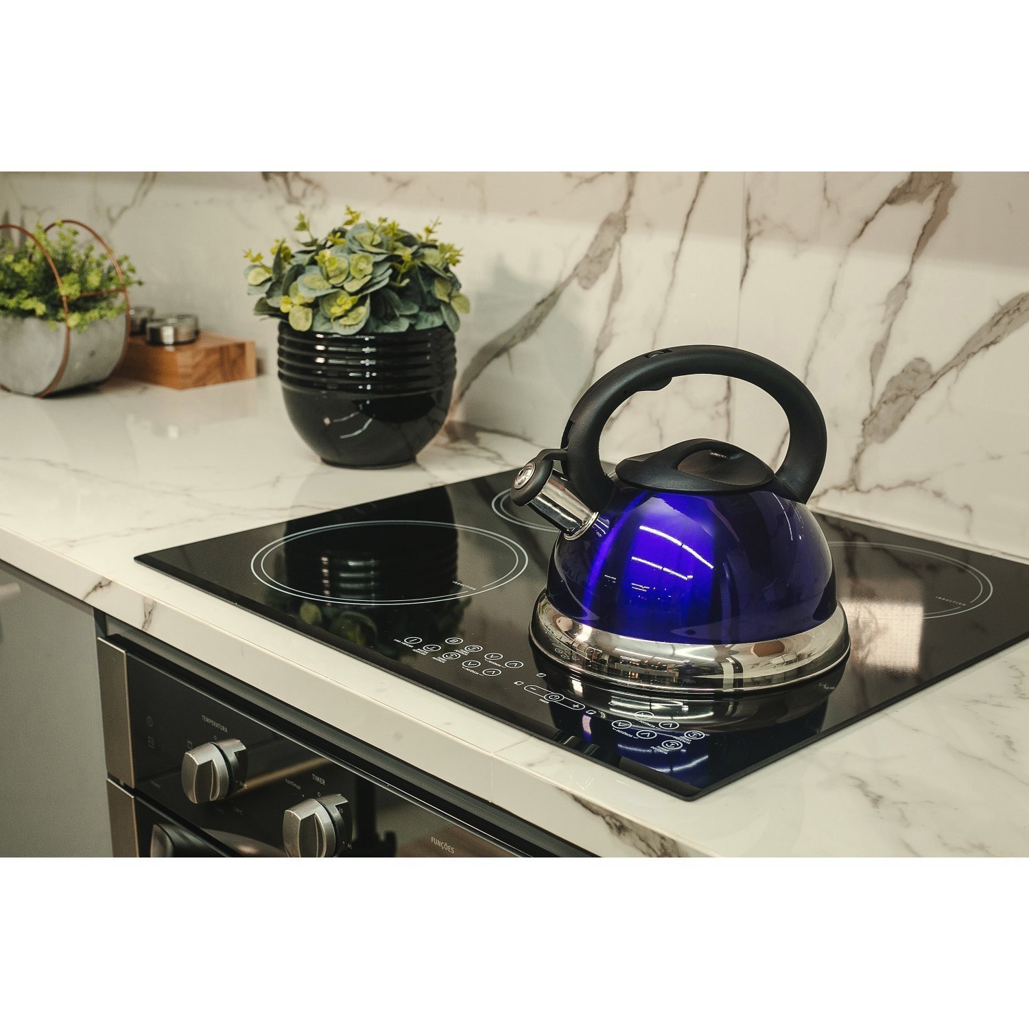 Chaleira Inox com Apito e Indução 3 Litros Gold A5 Importadora Azul ...