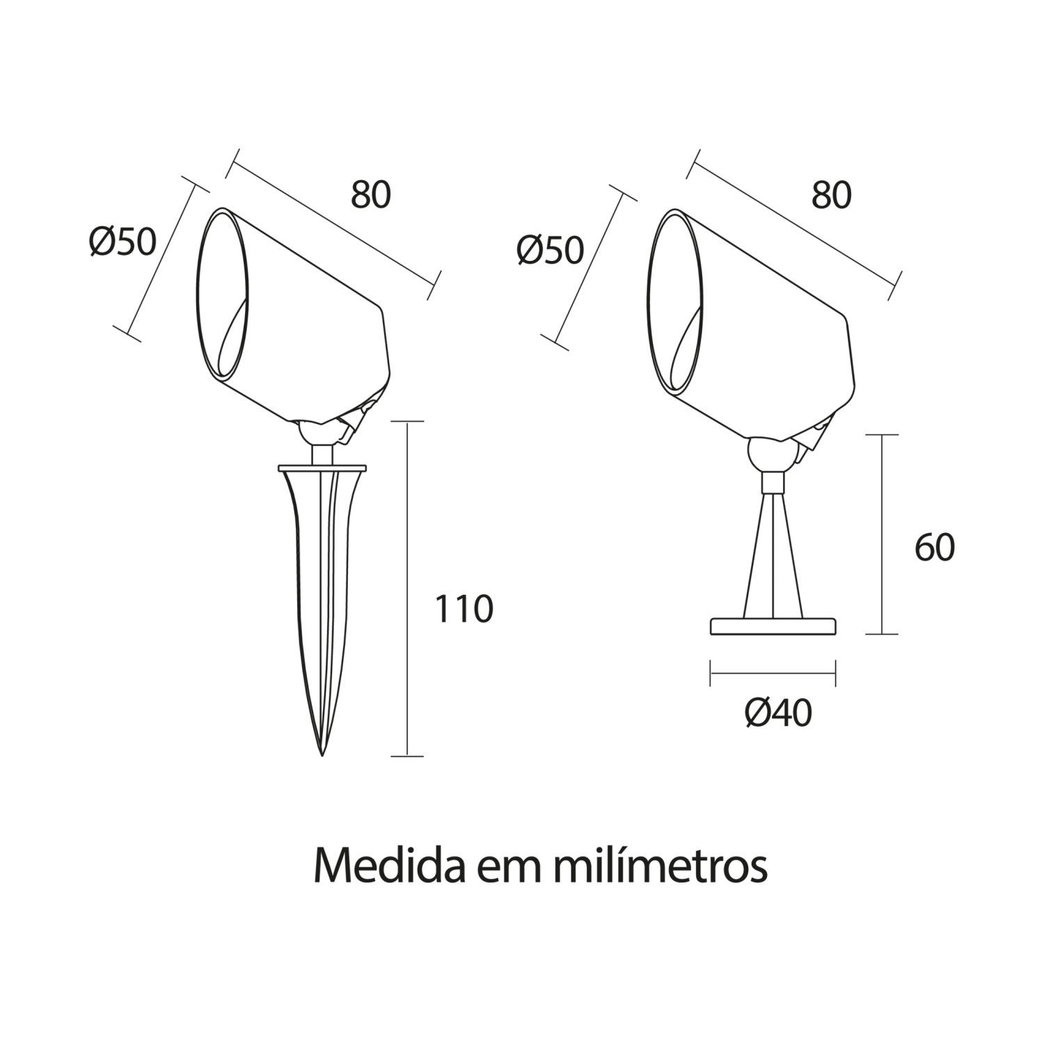 Espeto Spot Bivolt LED Clean Blumenau | MadeiraMadeira