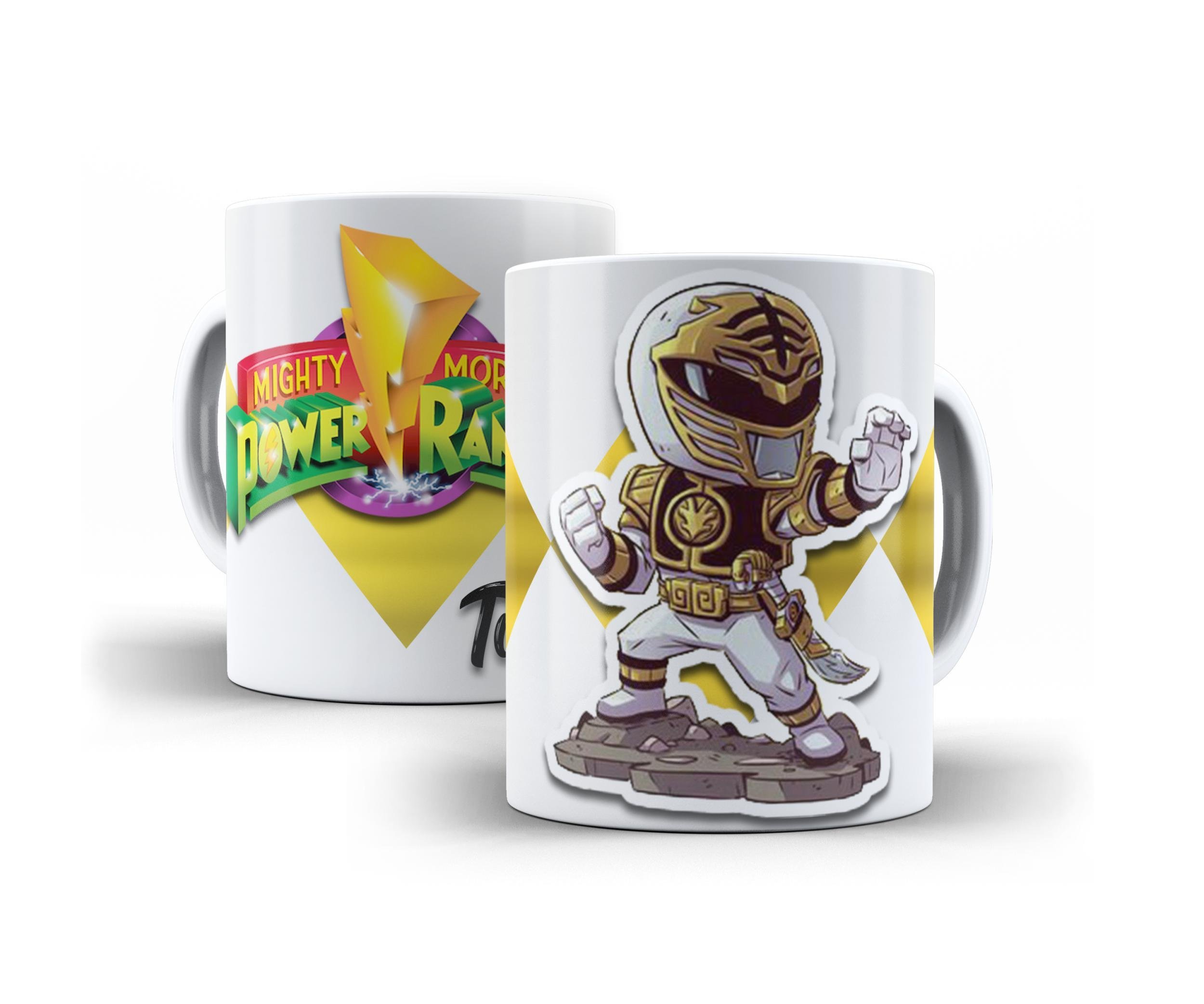 Caneca Power Ranger Branco Em Alta Resolução 325Ml | MadeiraMadeira