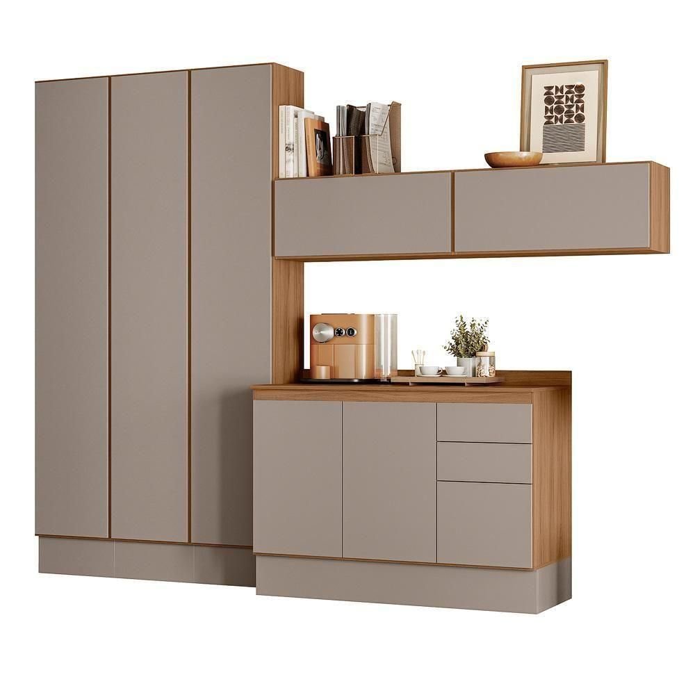 Escritório Modulado Acácia Touch 6 Peças Ipê-fendy - Nicioli Ipê-fendy ...