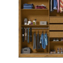 Guarda-Roupa Solteiro 2 Portas 1 Porta Espelhada Royale Gelius Móveis ...