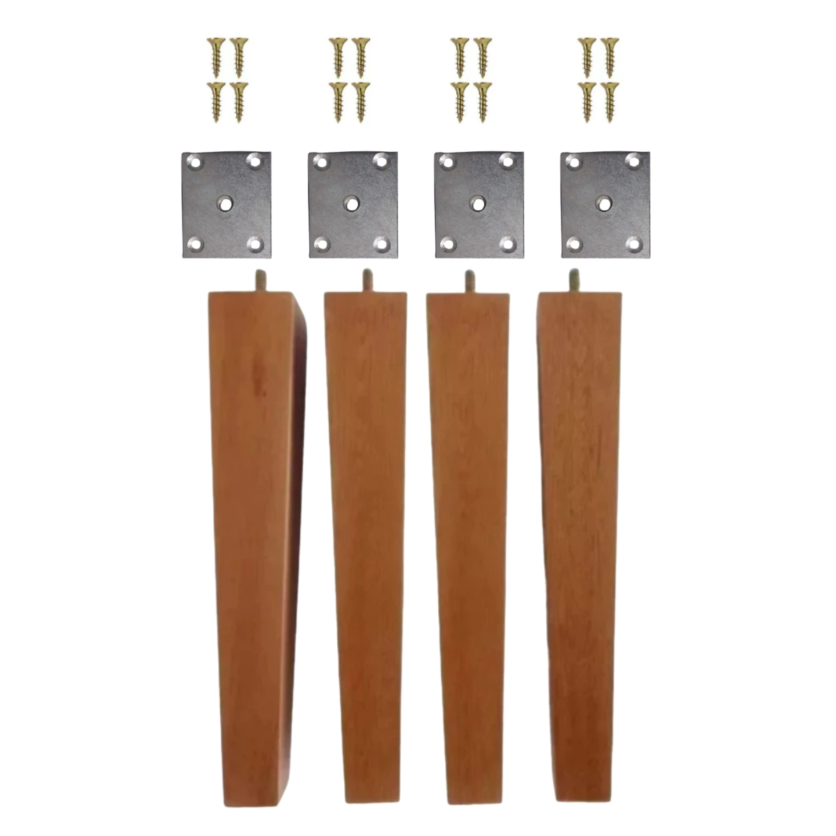 Kit 4 Pés Trapézio Chanfrado 25 Cm com Chapinha Reta e Parafusos ...