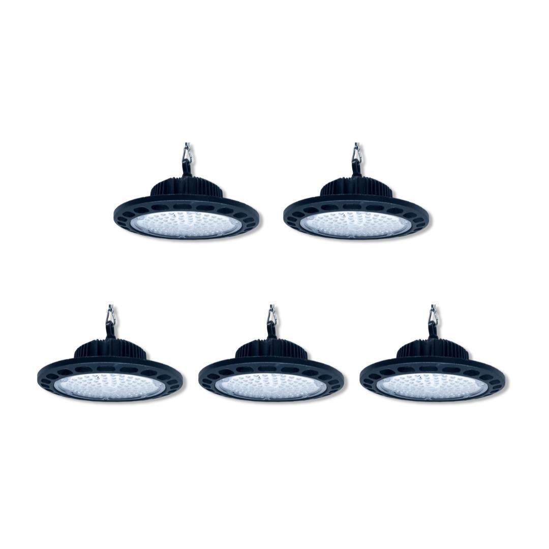 5 Luminária Industrial 200W De Led Ufo Branco Frio High Bay | MadeiraMadeira