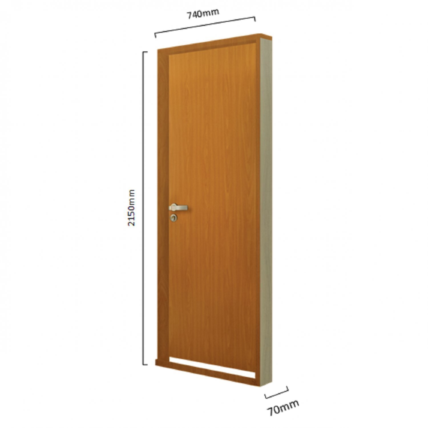 Kit Porta de Madeira Lisa 215x74cm com Batente de MDF Ultra 07cm ...