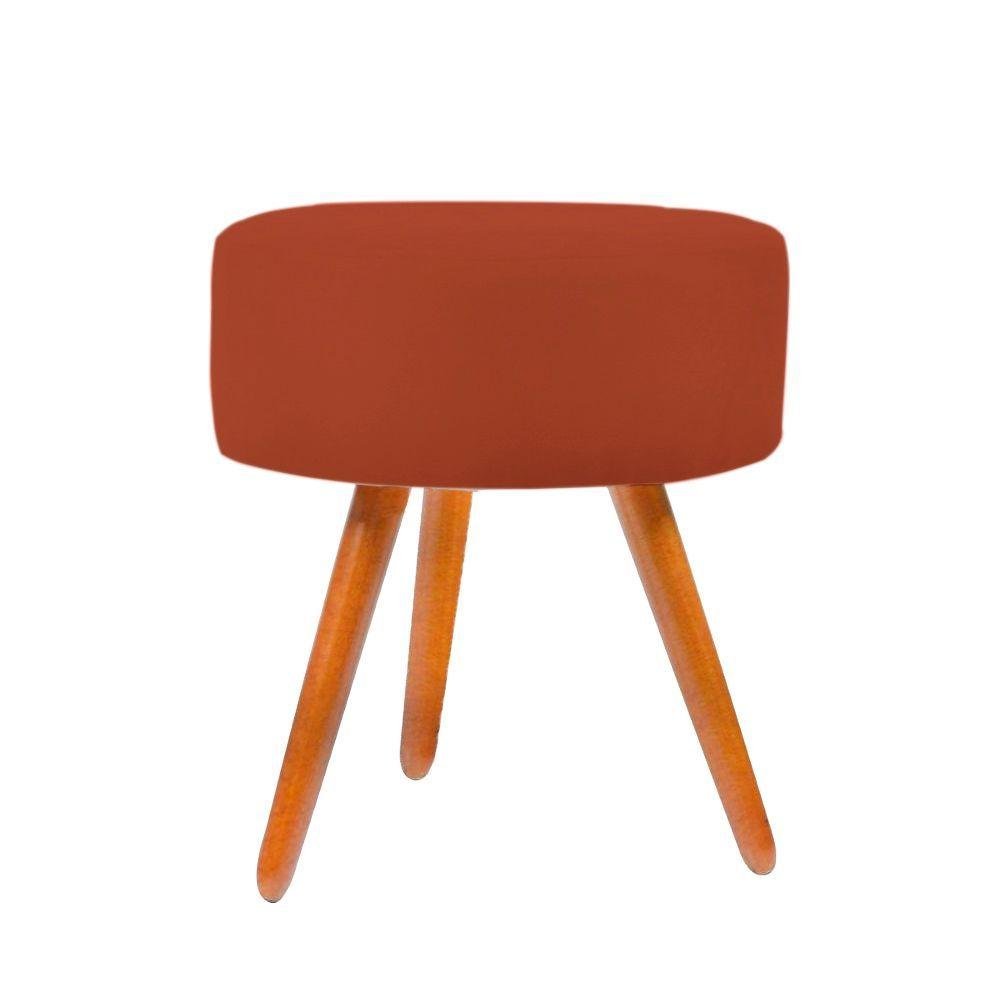 Puf, Puff para Sala Redondo Pé Palito Suede Cor Terracota | MadeiraMadeira