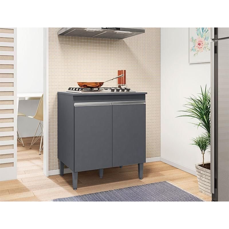 Balcão Cooktop Ambiente Andréia Cinza Fosco - Ajl | MadeiraMadeira