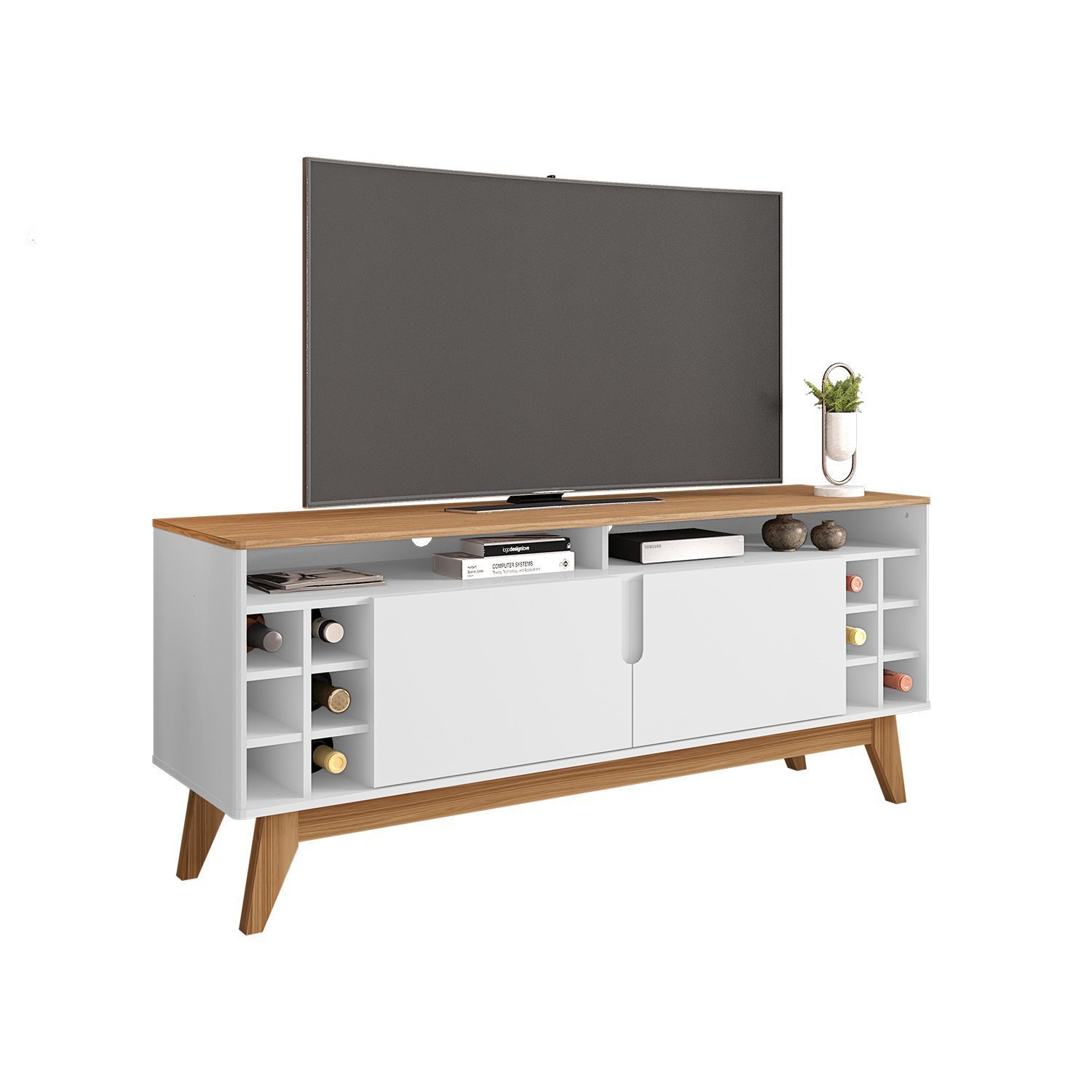 Rack para TV até 60 Polegadas 2 Portas 135cm Wine Versátile Casa D ...