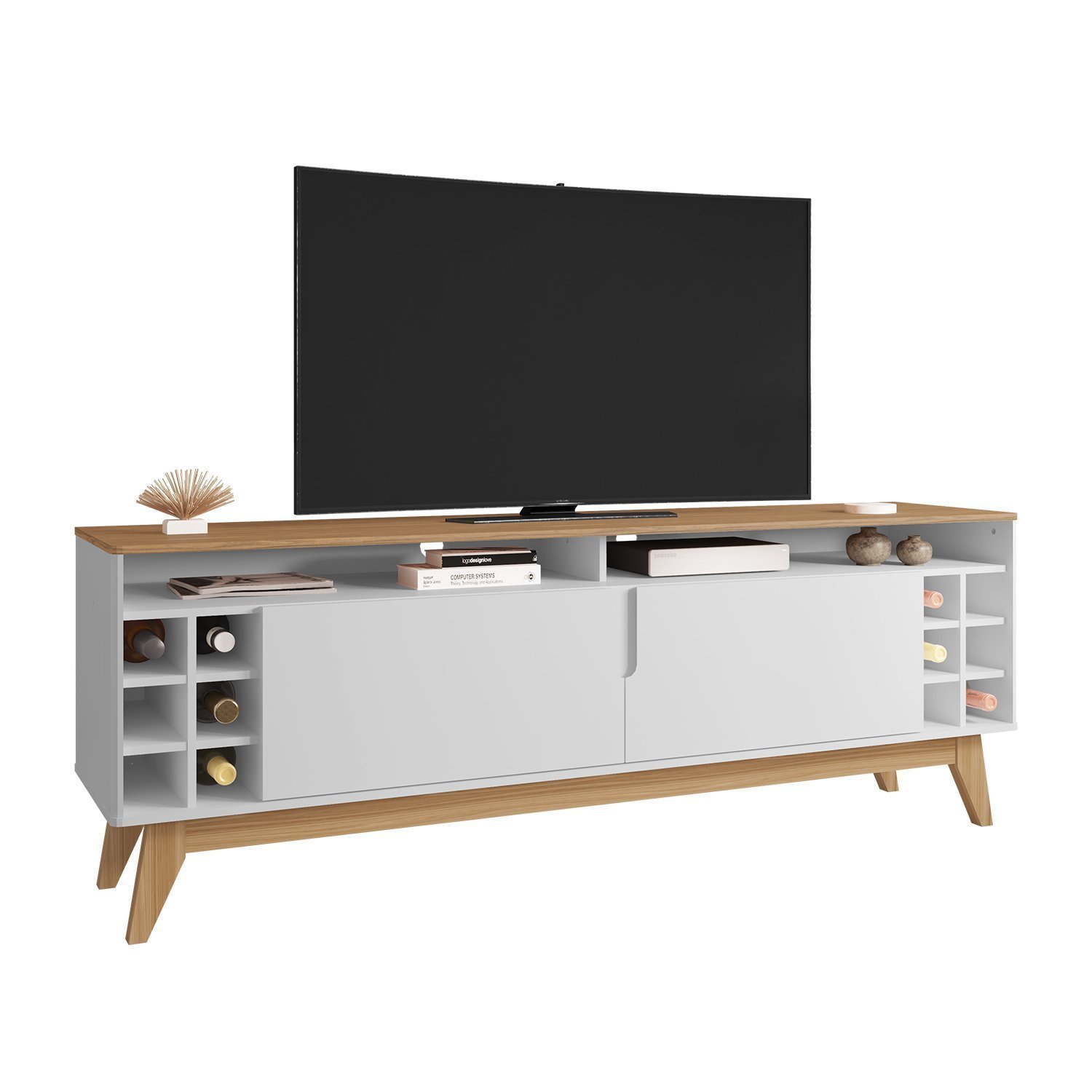 Rack para TV até 60 Polegadas 2 Portas 160cm Wine Versátile Casa D ...