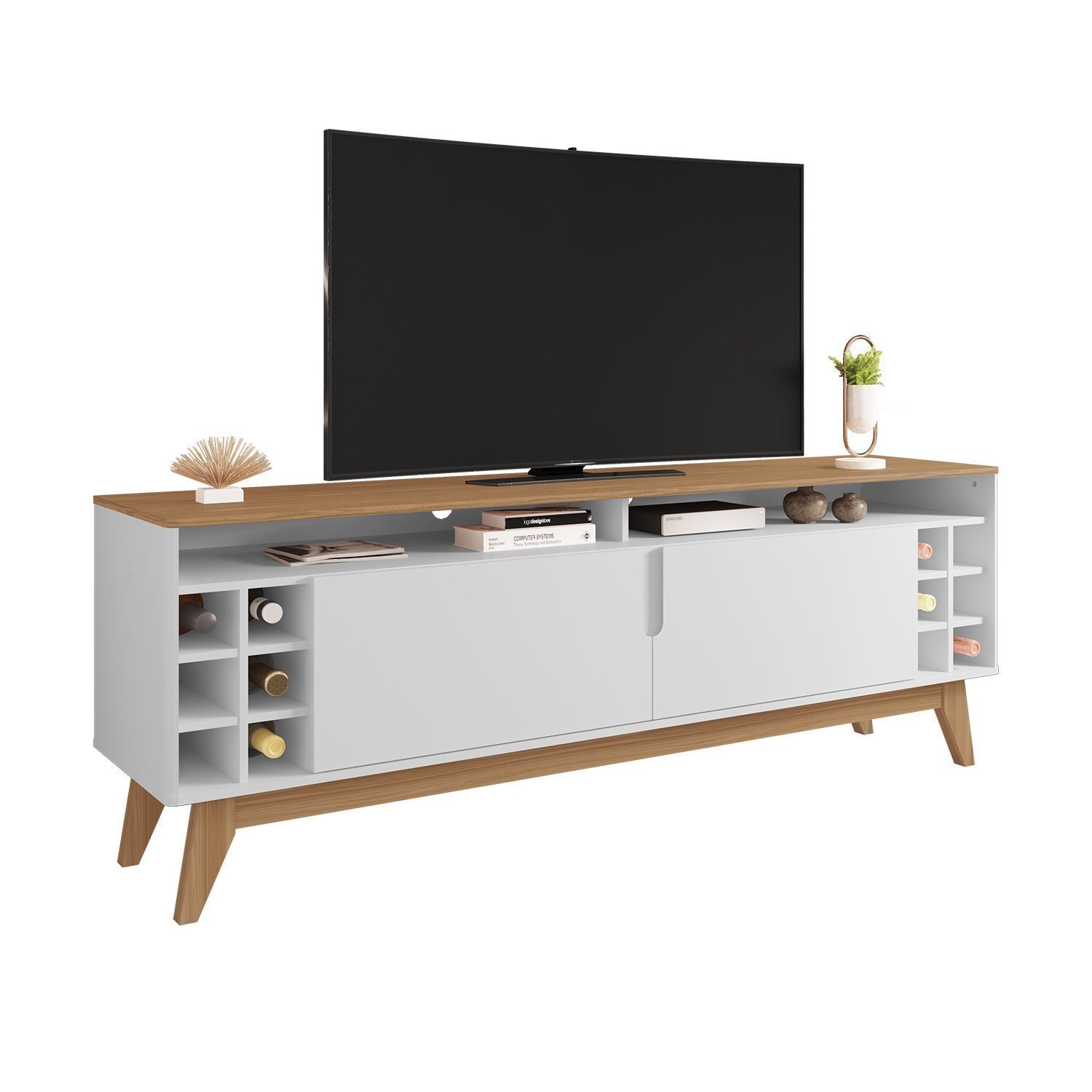 Rack para TV até 60 Polegadas 2 Portas 160cm Wine Versátile Casa D ...