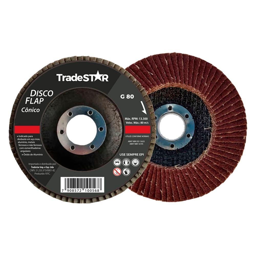 Kit 10 Lixa Disco Desbaste Flap Porcelanato Piso G80 | MadeiraMadeira