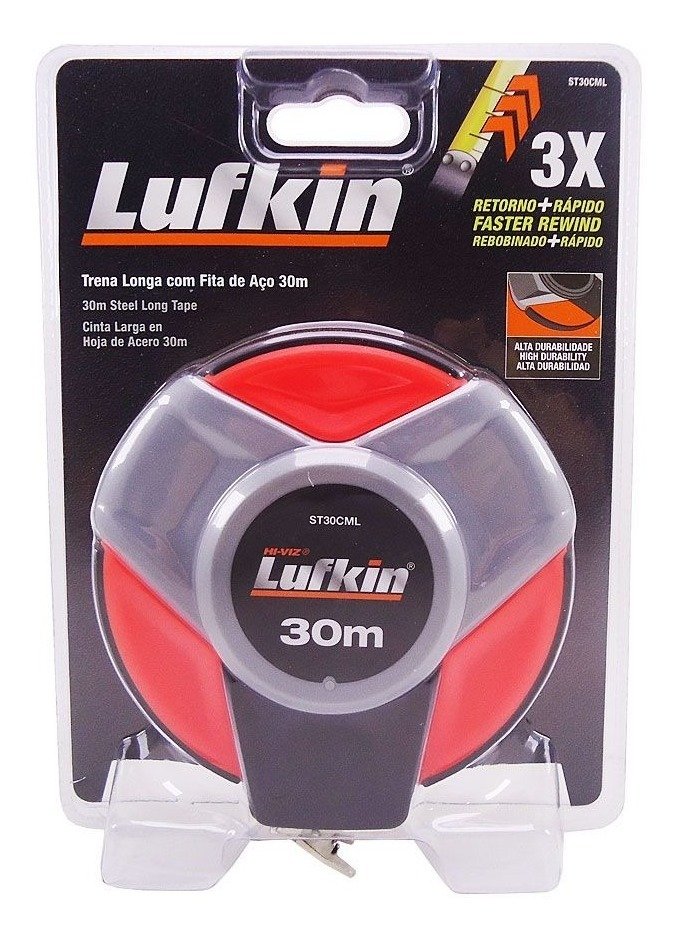 Trena Longa Fita De Aco 30m Lufkin | MadeiraMadeira