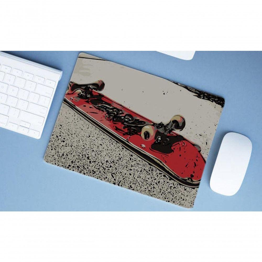 Mouse Pad Emborrachado Skate Vermelho | MadeiraMadeira