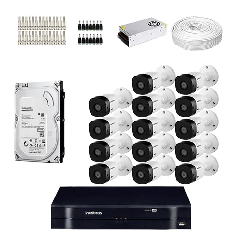 Kit Completo 14 Câmeras de Segurança Intelbras Vhl 1220 B + DVR ...