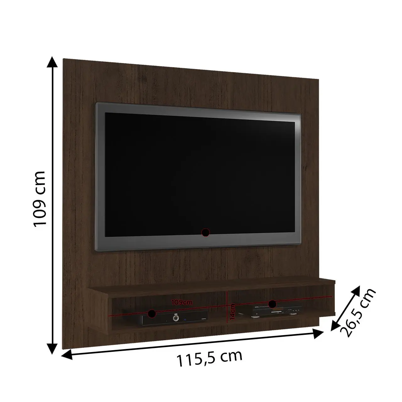 Painel para TV até 50'' Polegadas Níquel JCM Movelaria Café ...