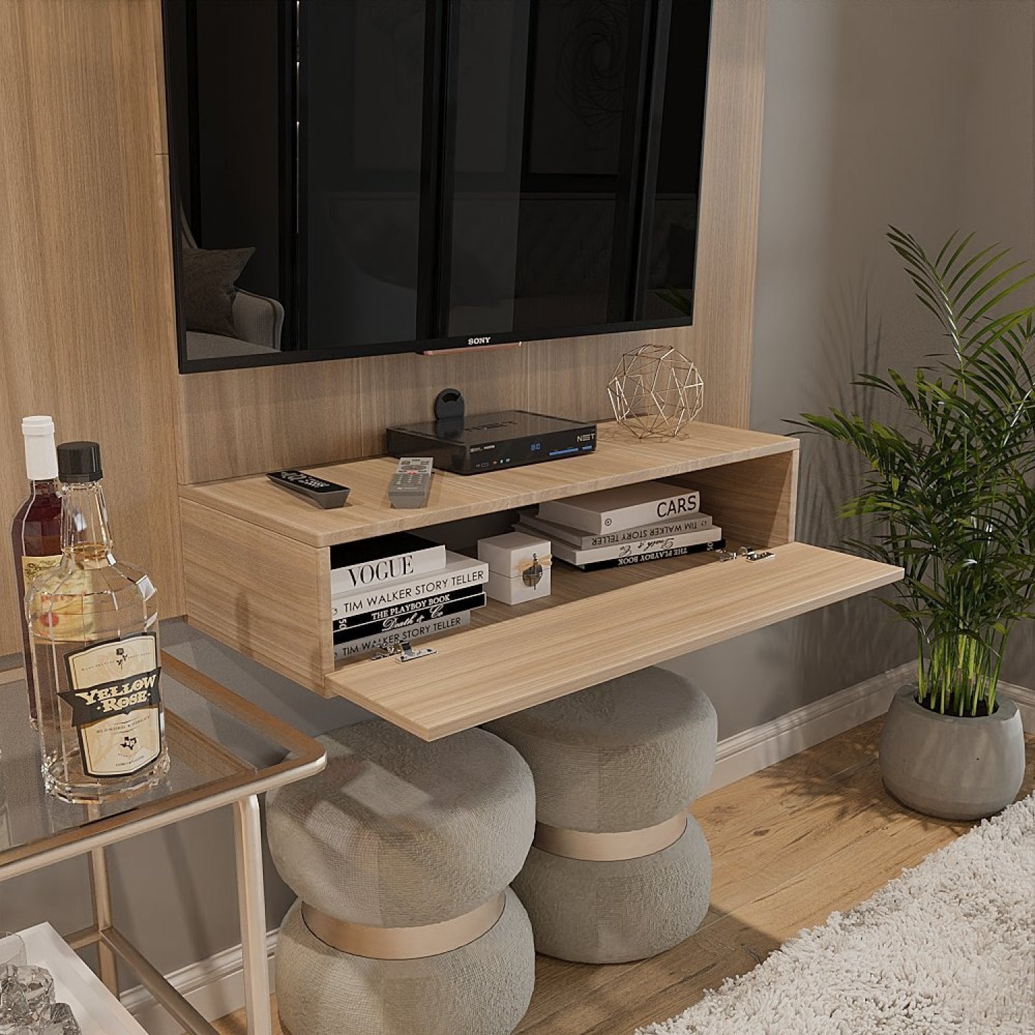 Painel para TV até 50 Polegadas 1 Porta Mendoza drd Móveis | MadeiraMadeira