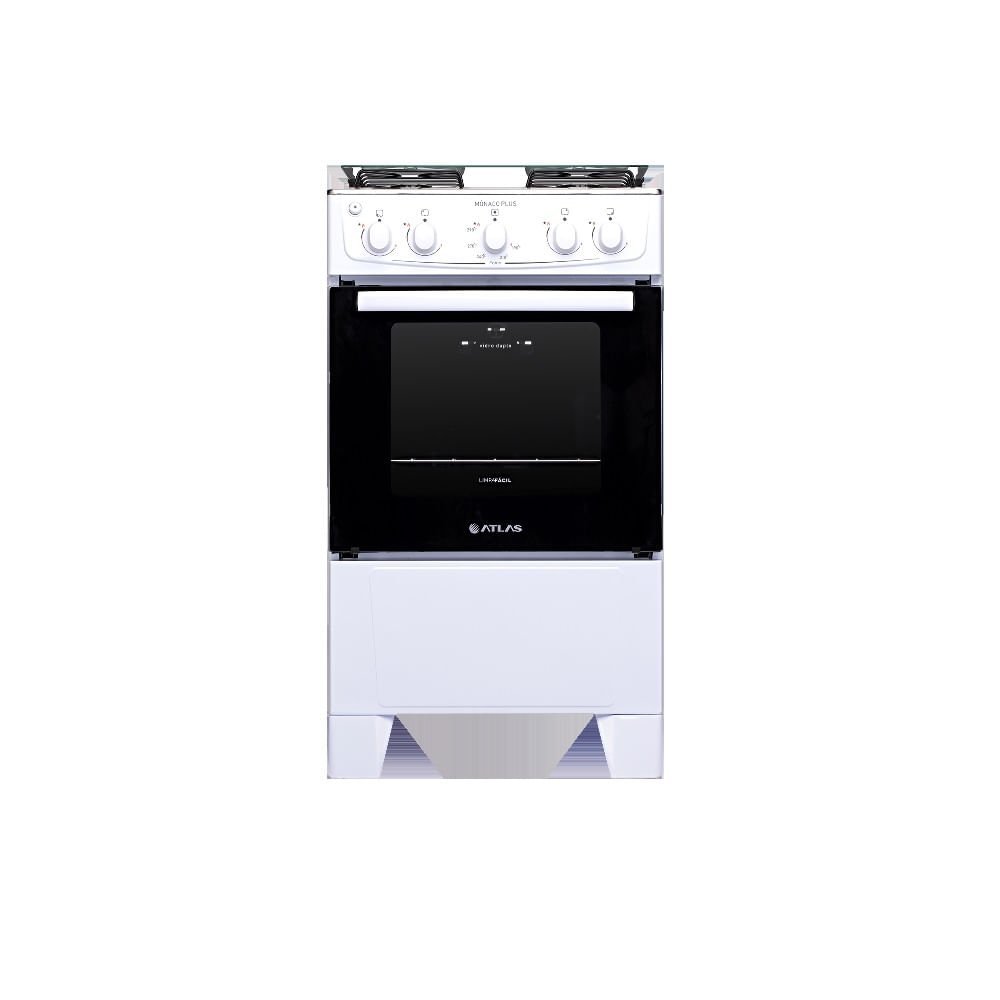 Fogão de Piso Atlas Monaco Plus 4 Bocas Branco - Bivolt | MadeiraMadeira