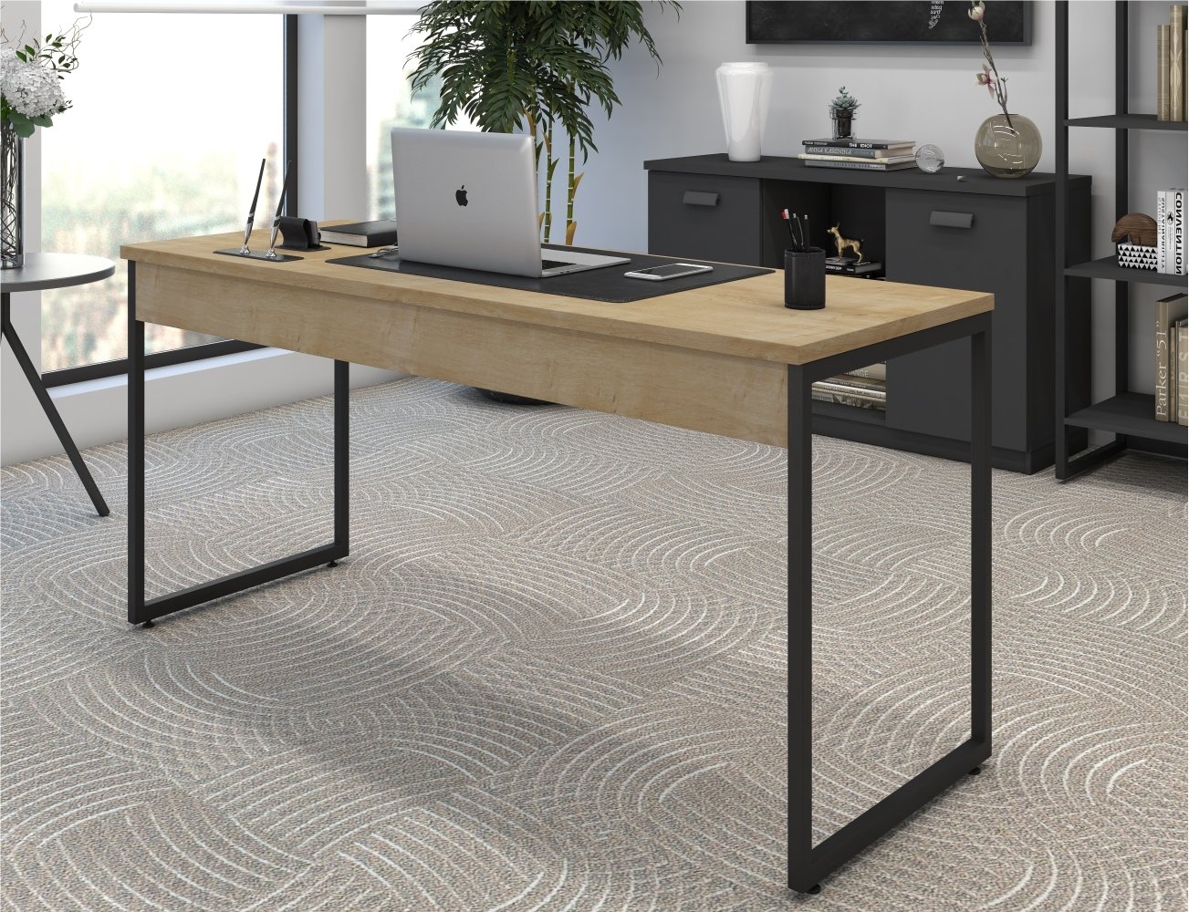 Jogo de Escrivaninhas 1.5 Sonata Natura Preto | MadeiraMadeira