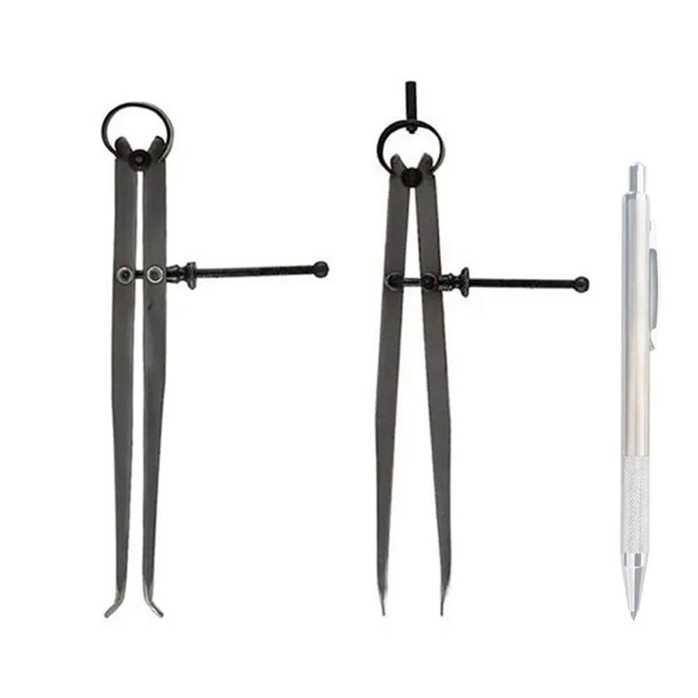 Compasso Reto/interno Med. 200mm/08' + Riscador - 3 Pçs | MadeiraMadeira