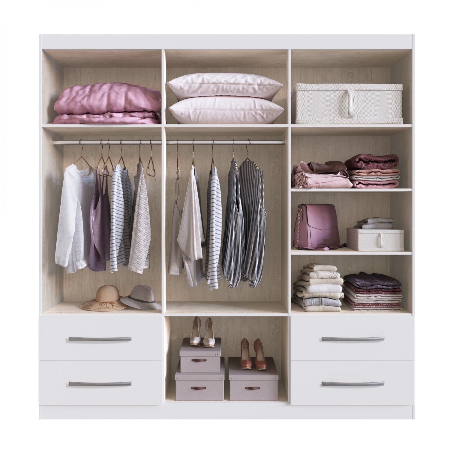 Guarda Roupa Casal 6 Portas 4 Gavetas Dublin Móveis Doripel ...