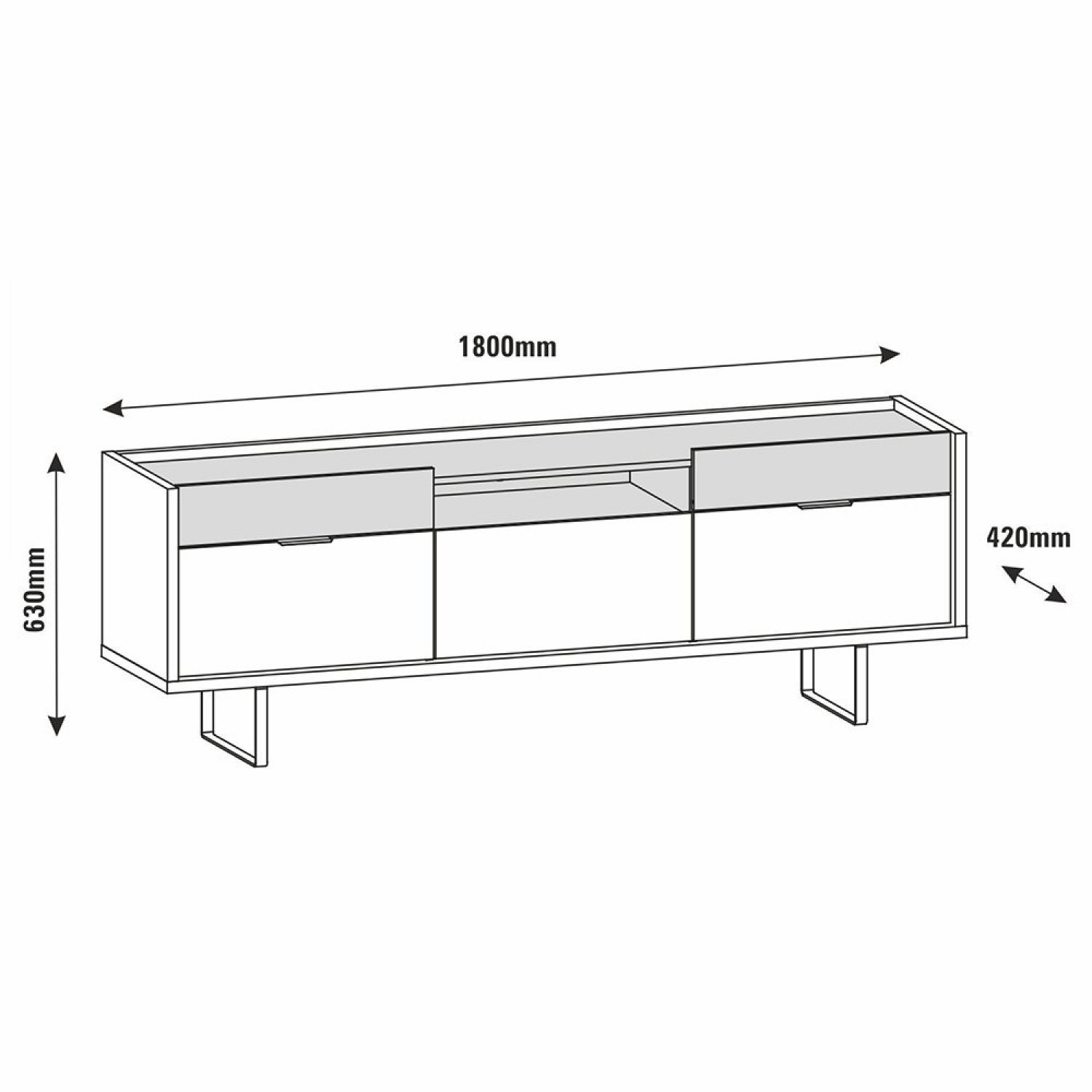 Rack para TV até 60 Polegadas 3 Portas 2 Gavetas Berlim Versátile Casa ...