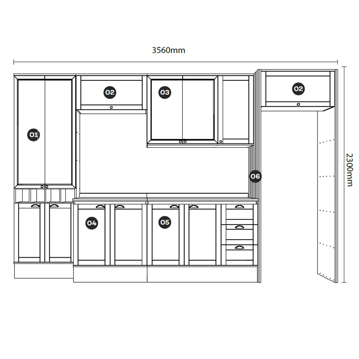 Cozinha Completa Mdf Modulável Estilo Americana Provençal Cor:titanio ...